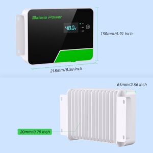 40A MPPT Solar Charge Controller 48V/36V/24V/12V, Bateria Power Max PV 2400W 150Voc Built-in BT Module with Remote APP Control for LiFePO4, SLD, AGM, FLD, Gel Battery, Negative Ground (SunRock 40S)