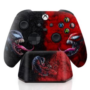 vennom vs carnage original x-box wireless controller and stand compatible with x-box one|series x|s - customized in usa with advanced hydrodip print technology(not just a decal)(controller included)