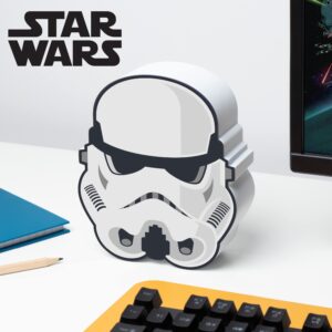 Paladone Star Wars Officially Licensed Stormtrooper Action Figure Icon Light, 6.3-inch Trooper Helmut Night Light, Bedroom Décor Desk Lamp, Toy