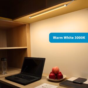 Litever Under Cabinet LED Lighting Kit, Super Bright, 6 PCS 12” Slim Light Bars, 31W 2000 Lumen, Dimmable, Plug or Wired Power Adapter, for Kitchen Cabinets Counter Shelf Workbench (Warm White 3000K)