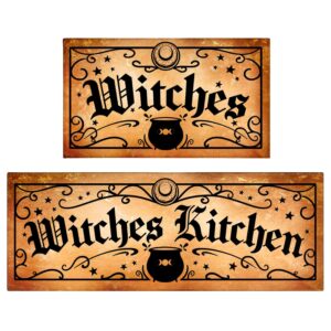 halloween kitchen rug halloween kitchen mat retro vintage witches halloween rug set goth occult pattern decor witchy home decor non-slip floor mat runner rug for kitchen laundry living room front door