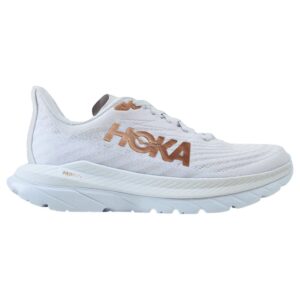 HOKA ONE ONE Womens Mach 5 Textile White Copper Trainers 7.5 US