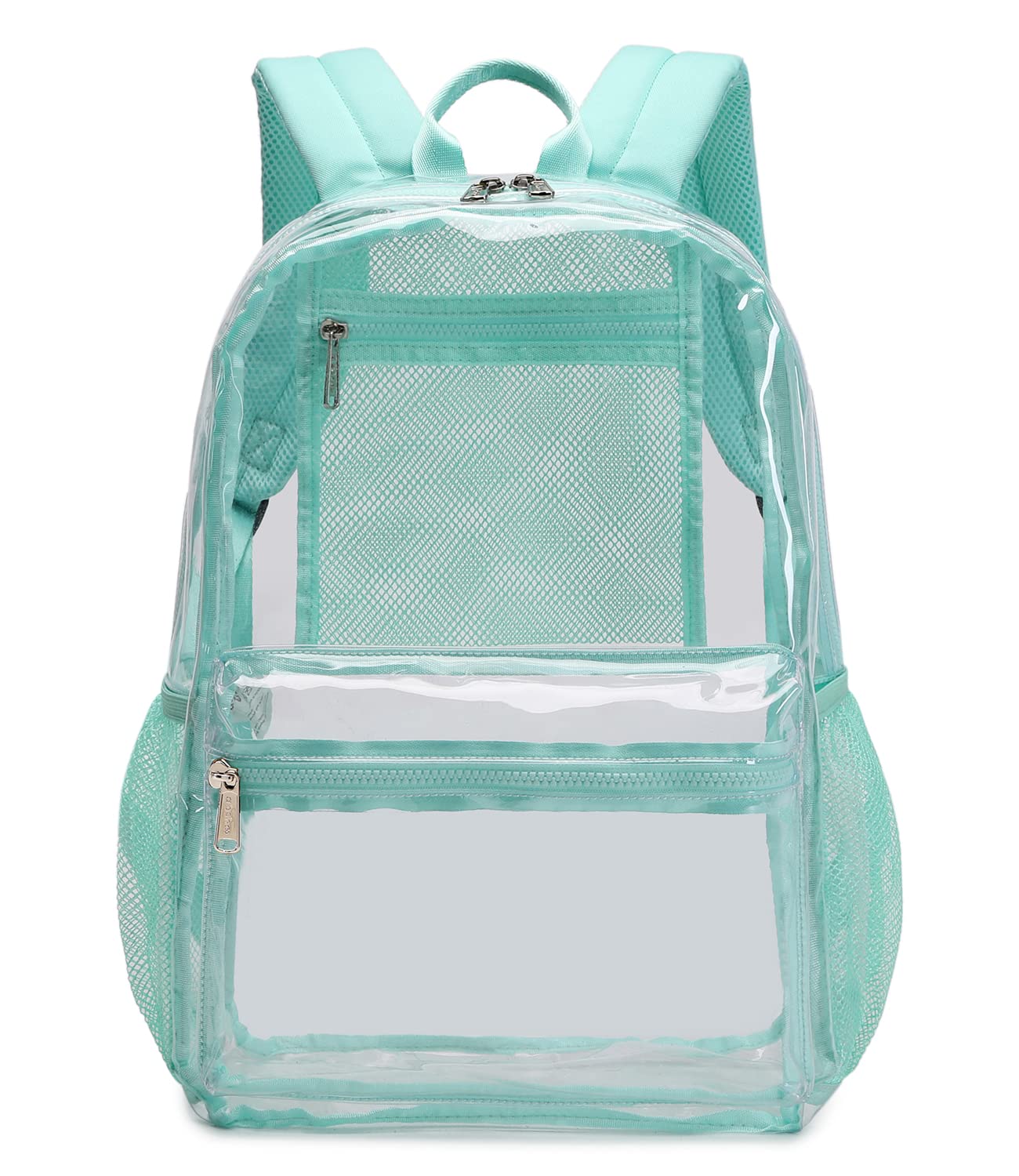 abshoo Heavy Duty Clear Backpack School Approved Transparent Clear Bookbag for School (Teal)