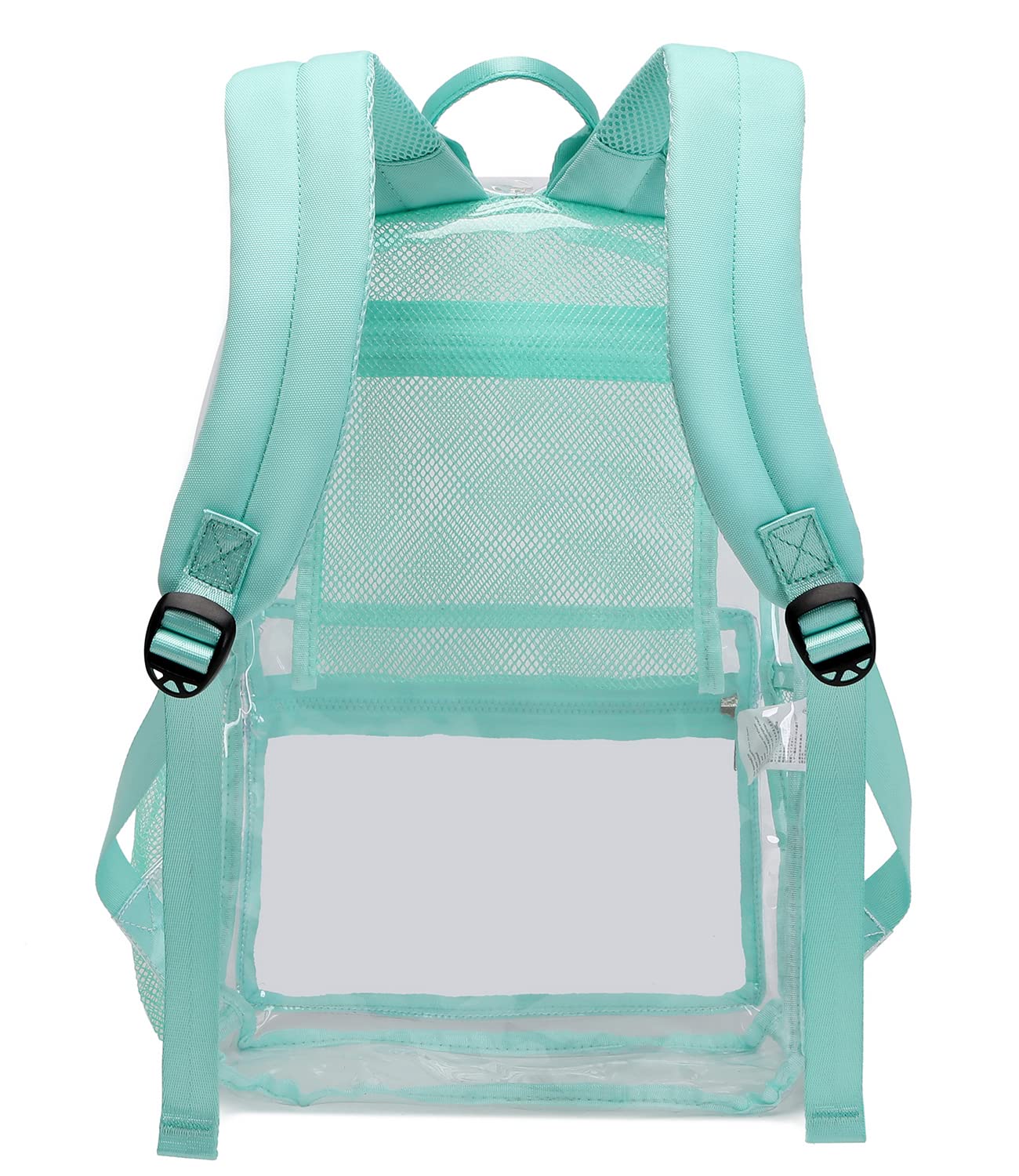 abshoo Heavy Duty Clear Backpack School Approved Transparent Clear Bookbag for School (Teal)