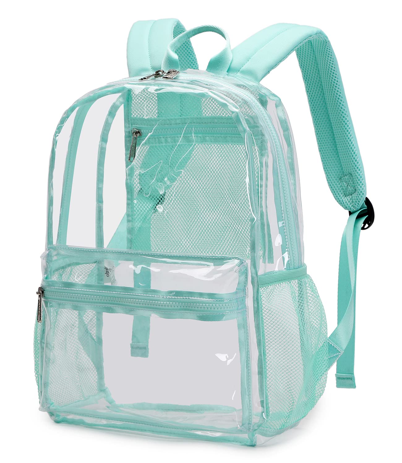 abshoo Heavy Duty Clear Backpack School Approved Transparent Clear Bookbag for School (Teal)