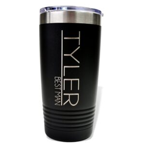 groomsmen tumbler, groomsmen gift, custom tumbler, personalized tumbler, tumbler for men, bachelor party gift, beer mug, engraved tumbler (black)