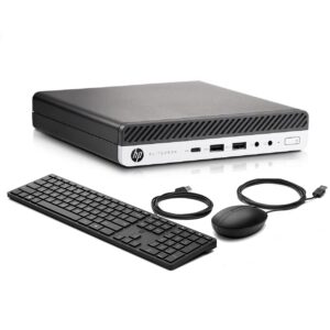 hp micro desktop computer 800 g3 elitedesk mini business pc, intel quad core i5-6500t,16gb ddr4 ram 512gb ssd,wifi type-c port, new wired keyboard mouse, windows 10 pro 64-bit (renewed)