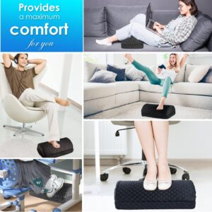 TYASOKI Foot Rest Under Desk - Desk Foot Rest with 2 Adjustable Heights - Ergonomic Footrest Under Desk for Office Chair & Gaming Chair - Foots Tool for Home Airplane Car to Relieve Back Knee Pain …