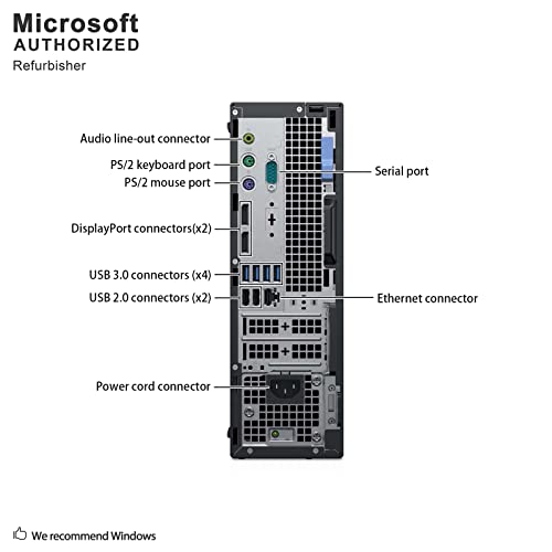 Dell OptiPlex 7070 SFF High Performance Desktop Computer, Intel Six Core i5-9500 up to 4.4GHz, 16G DDR4, 512G SSD, WiFi, BT, 4K Support, DP, HDMI, Win 10 Pro 64 English/Spanish/French(Renewed)