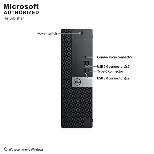 Dell OptiPlex 7070 SFF High Performance Desktop Computer, Intel Six Core i5-9500 up to 4.4GHz, 16G DDR4, 512G SSD, WiFi, BT, 4K Support, DP, HDMI, Win 10 Pro 64 English/Spanish/French(Renewed)