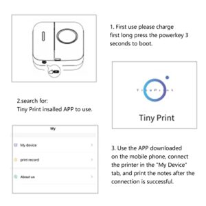 Shanrya Mini Printer, Small HD Smart Printer for teleworking Students