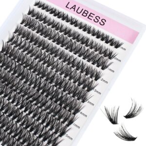 cluster lashes 240pcs 40d diy eyelash extension d curl long individual lashes mixed tray faux mink lash clusters extensions 0.07 0.10 black (40d-0.07d-9-16mm)