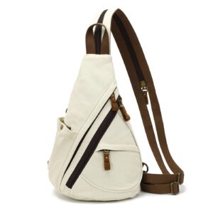 kl928 canvas sling bag - small crossbody backpack shoulder casual daypack rucksack for men women