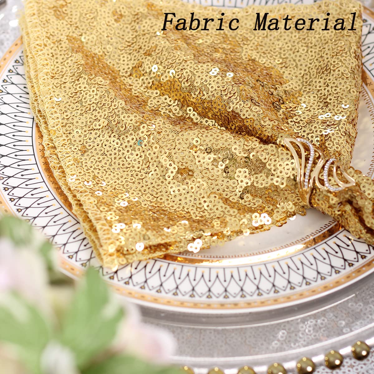 PartyDelight Sequin Backdrop Sparkly Gold 6Ft x 8Ft Photograph Backdrop Wedding Curtain Special Events