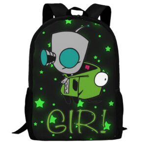 dhcute fashion backpack planet irk_zim gir unisex high capacity shoulders bag students schoolbag travel bags