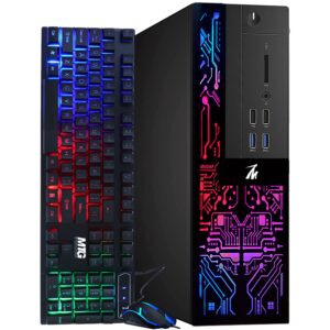 computer desktop pc, intel core i3-6100, techmagnet siwa 6, 8gb ram, 240gb ssd, rgb keyboard mouse, wifi, windows 10 professional (renewed)