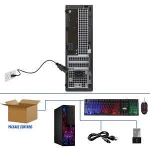 Computer Desktop PC, Intel Core i3-6100, TechMagnet Siwa 6, 8GB RAM, 240GB SSD, RGB Keyboard Mouse, WiFi, Windows 10 Professional (Renewed)