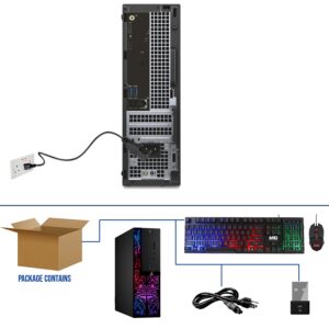 Computer Desktop PC, Intel Core i3-6100, TechMagnet Siwa 6, 16GB RAM, 120GB SSD (Fast Boot), 1TB HDD, RGB Keyboard Mouse, WiFi, 22 inch Monitor, Windows 10 Professional (Renewed)