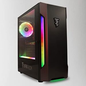 ViprTech Snowstorm Gaming PC Desktop Computer - AMD Ryzen 3 2200G, AMD Radeon Vega 8 Graphics, 8GB DDR4 RAM, 128GB M.2 SSD, 500GB HDD, WiFi, RGB, Windows 10 Pro, 1 Year Warranty, USA Built