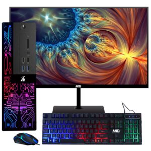 computer desktop pc, intel core i3-6100, techmagnet siwa 6, 16gb ram, 120gb ssd (fast boot), 1tb hdd, rgb keyboard mouse, wifi, new mtg 24" monitor, windows 10 professional (renewed)