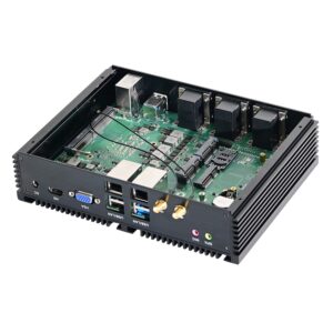 HUNSN Industrial Computer, IPC, Fanless Mini PC, Windows 11 Pro or Linux Ubuntu, Intel I7 7510U 7560U, IM07, GPIO, Watchdog, WOL, SIM Slot, 2 x LAN, 6 x COM, 32G DDR4 RAM, 1TB NVME SSD