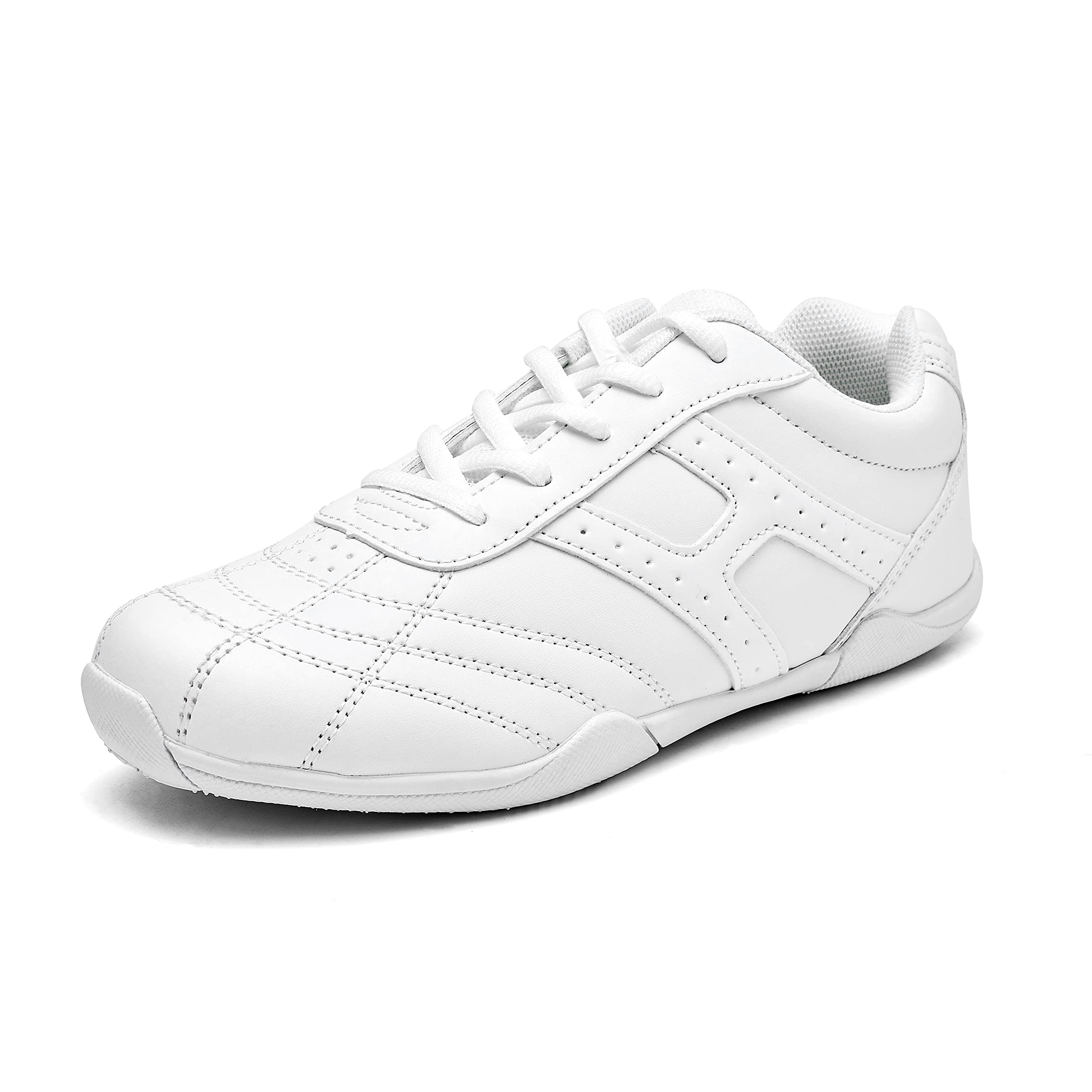 BREXLI Cheer Shoes Women - White Cheerleading Shoes for Girls & Youth Cheer Competition Sneakers PU 8