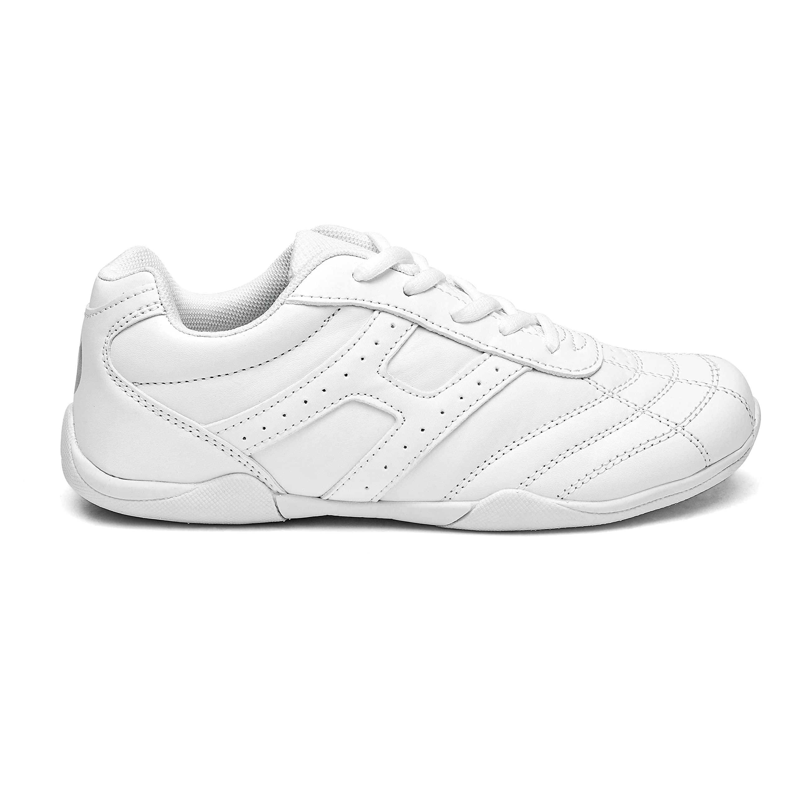 BREXLI Cheer Shoes Women - White Cheerleading Shoes for Girls & Youth Cheer Competition Sneakers PU 8