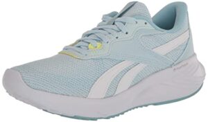 reebok women's energen tech running shoe, glass blue/blue pearl/energy glow, 9.5