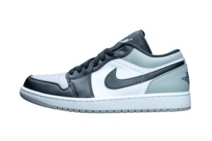 nike men's jordan 1 low shadow sneaker, lt smoke grey/black/white, 9.5