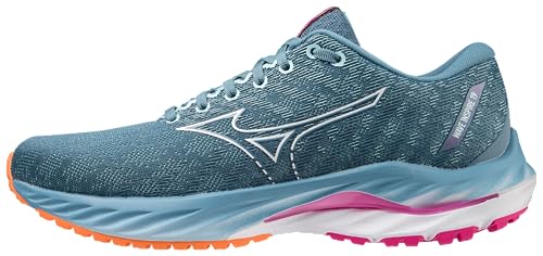 Mizuno Women's Wave Inspire 19 Running Shoe, Provincial Blue/White, 9