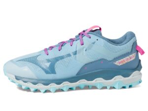 mizuno women's wave mujin 9 running shoe, forget me not/nimbus cloud, 8.5