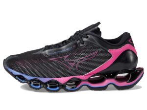 mizuno women's wave prophecy 12 running shoe, black oyster, 9