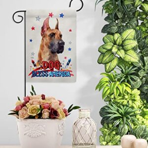 Breeze Decor Patriotic Fawn Dane Garden Flag Set Wood Dowel Dog Puppy Spoiled Paw Canine Fur Pet Nature Farm Animal Creature House Banner Small Yard Gift Double-Sided, Made in USA