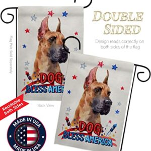 Breeze Decor Patriotic Fawn Dane Garden Flag Set Wood Dowel Dog Puppy Spoiled Paw Canine Fur Pet Nature Farm Animal Creature House Banner Small Yard Gift Double-Sided, Made in USA