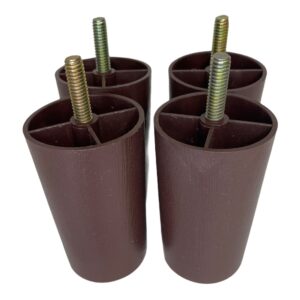 ProFurnitureParts 3.5" Inch Brown Round Tapered Plastic Sofa Couch Chair Legs Set of 4 (3.5)