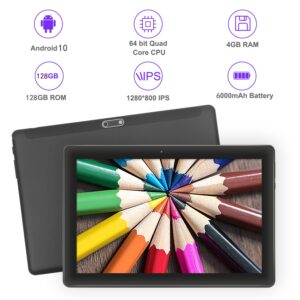 Habisder Tablet 10 inch Android 10.0 Tablet PC, 3G Phablet with Dual Sim Card Slots,2MP+8MP Dual Camera,4GB RAM, 64GB Storage,1280X800 IPS Screen,Bluetooth,GPS,FM,WiFi Android Tablets (Silver)