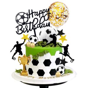 28 pcs soccer cake topper soccer ball player cake decorations for soccer birthday party sport party supplies