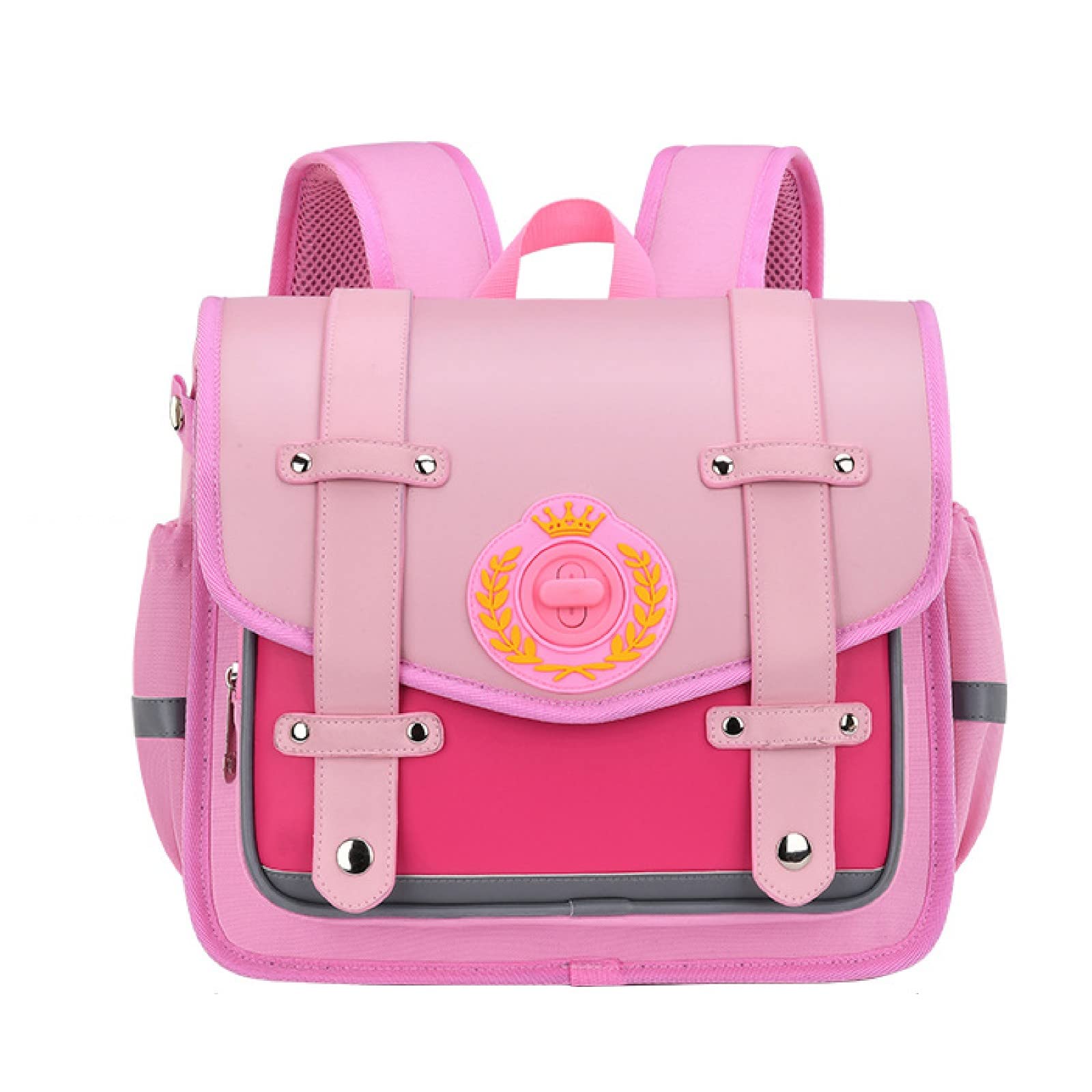 Cute cartoon cute huge capacity bookpack waterproof back to school backpack Horizontal board Backpack (Pink Large)