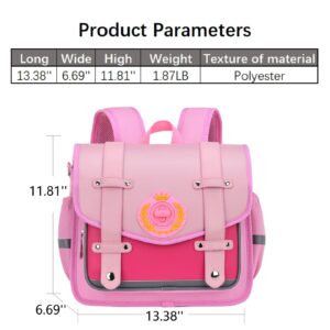 Cute cartoon cute huge capacity bookpack waterproof back to school backpack Horizontal board Backpack (Pink Large)