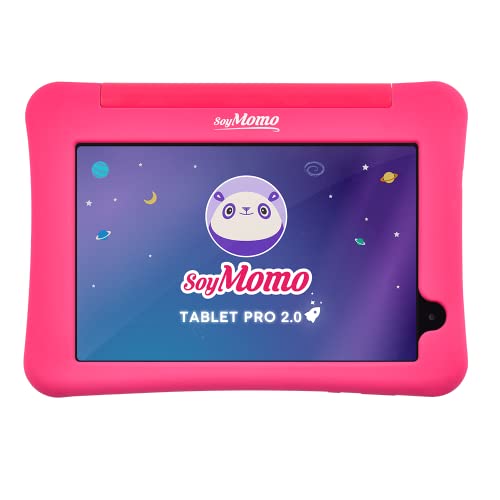 SoyMomo Tablet Pro 2.0 for Kids, Parental Control with Remote Blocking, Cyberbullying Detector, WiFi, Bluetooth, 8” Screen, 64GB Memory, 4GB RAM, Camera, 5000 mHa, Includes Silicone Case (Pink)