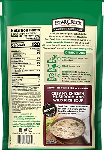 Bear Creek Soup Mix, Creamy Wild Rice, 9.6 Ounce