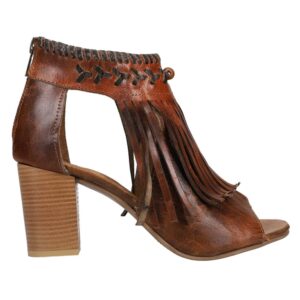 ROPER Ladies Betina Leather Fringe Sandal 10.5 Tan