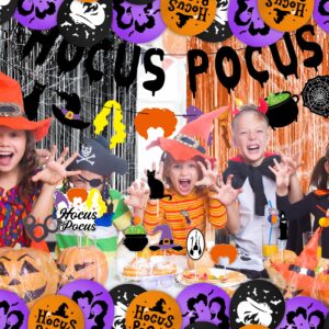 Hocus Pocus Party Decorations 52PCS Hocus Pocus Party Decor with Hocus Pocus Banner Cupcake Toppers Halloween Hocus Pocus Decorations for Home Halloween Party Decorations