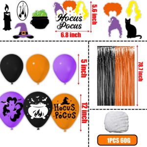 Hocus Pocus Party Decorations 52PCS Hocus Pocus Party Decor with Hocus Pocus Banner Cupcake Toppers Halloween Hocus Pocus Decorations for Home Halloween Party Decorations