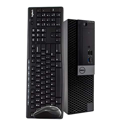 Dell 7050 Optiplex Optiplex Desktop Computer PC, Intel Quad-Core i5, 500GB SSD Storage, 16GB DDR4 RAM, Windows 10 Pro, DVD, WiFi, 24in Monitor, Wireless Keyboard and Mouse (Renewed)