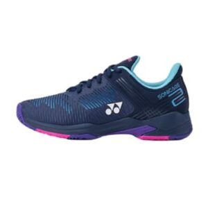 YONEX Women's Sonicage 2 All-Court Tennis Shoes, Navy/Blue Purple (US Size 9.5)