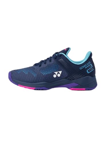 YONEX Women's Sonicage 2 All-Court Tennis Shoes, Navy/Blue Purple (US Size 9.5)