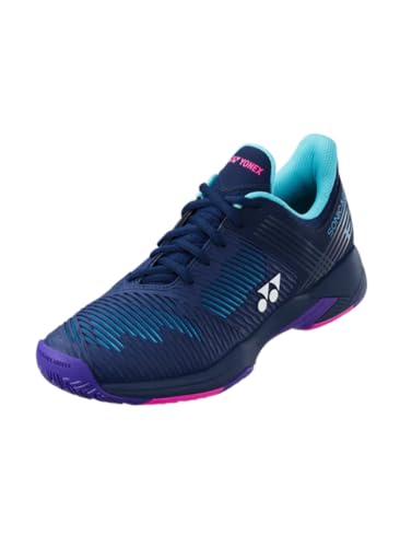 YONEX Women's Sonicage 2 All-Court Tennis Shoes, Navy/Blue Purple (US Size 9.5)