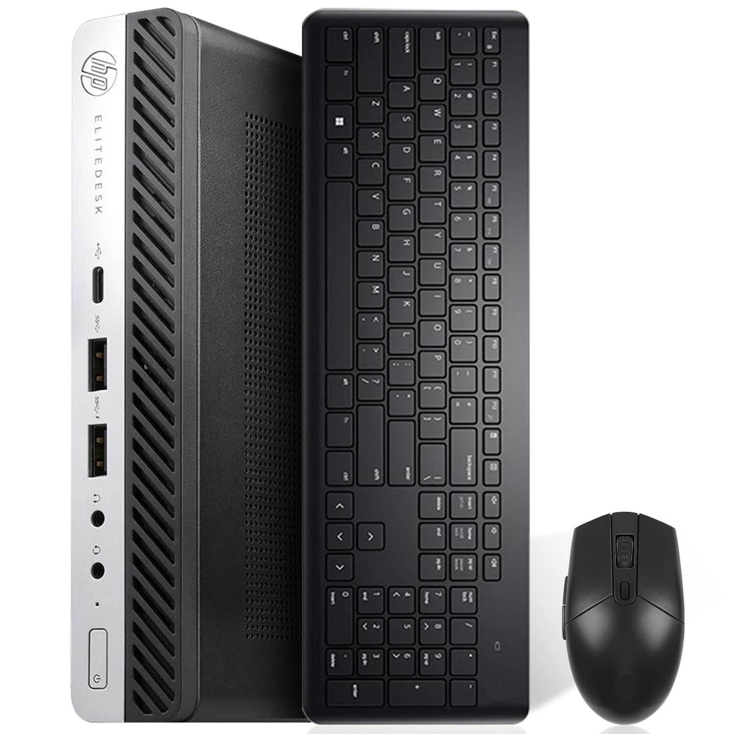 HP EliteDesk 800 G3 Mini Desktop Computer Intel i7-7700T up to 3.80GHz 16GB 256GB NVMe SSD Built-in AX200 Wi-Fi 6 BT Dual Monitor Support Wireless Keyboard and Mouse Win10 Pro (Renewed)