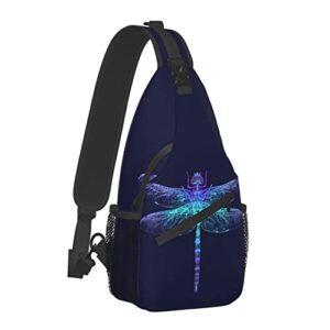 ASYG Dragonfly Sling Bag Crossbody Chest Daypack Casual Backpack Women Shoulder Bag For Travel Hiking Shopping Yoga